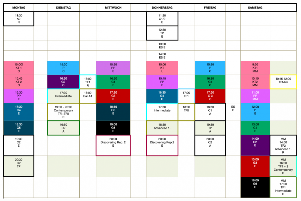 Stundenplan - DANCE academy Wiesbaden